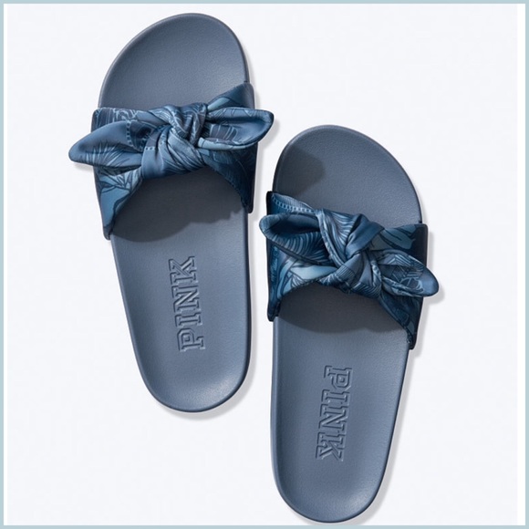 PINK Victoria's Secret | Shoes | Vs Pink Satin Bow Slides | Poshmark